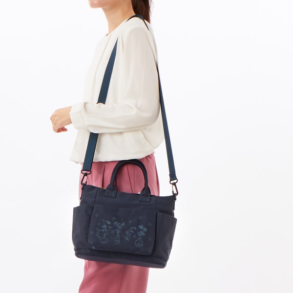 glanta｣ドットと花瓶刺繍スクエアトートショルダーバッグ | スーパー