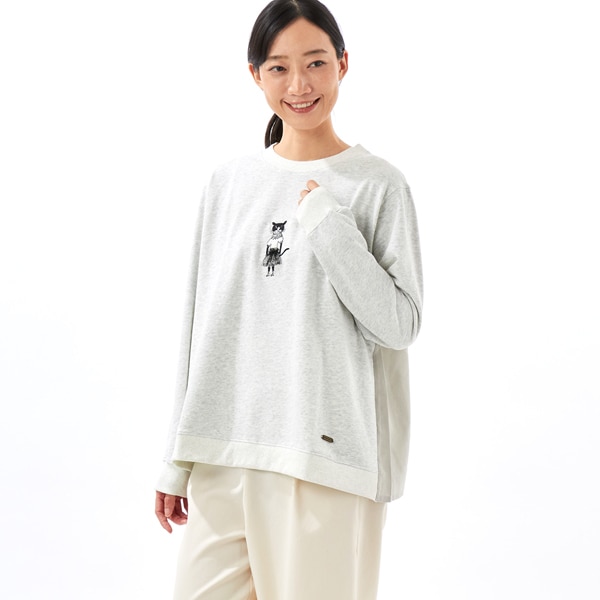 SUPER HAKKA×保坂優子 ｢このドレス｣プリント+刺繍スウェット