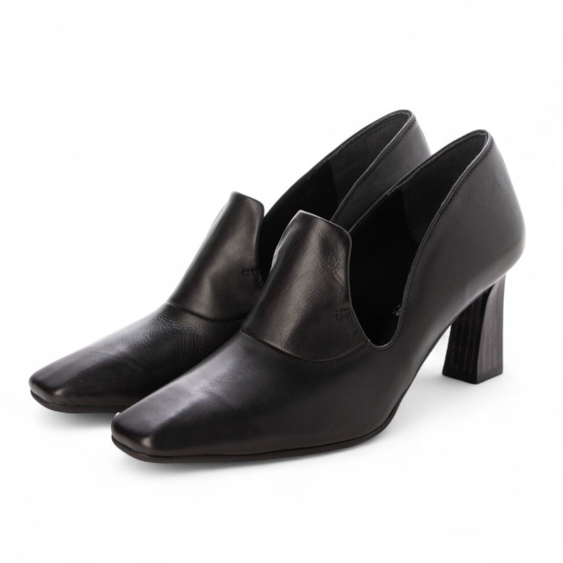 25秋冬新作4.5cmラウンドトウチャンキーヒールプレーンブーティ