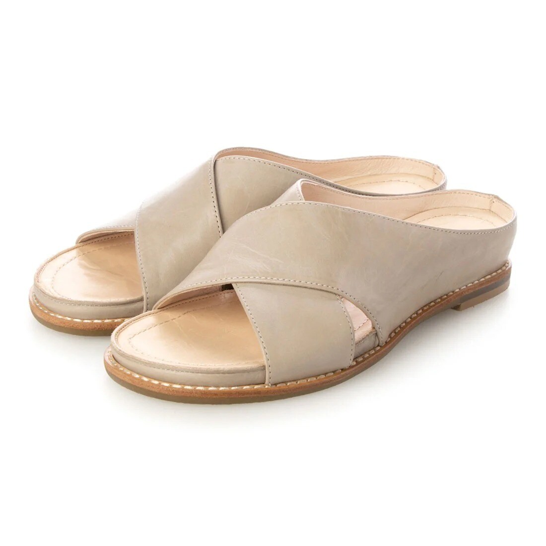 RABOKIGOSHIworks【プラット製法】クロコ柄ストラップサンダル