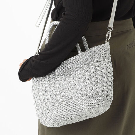 カシュカシュ cachecache / 柄編みメタリックヤーン2wayミニトート | カシュカシュ(cache cache) | 01-00-78360 | マルイウェブチャネル