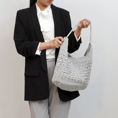 カシュカシュ cachecache / 柄編みメタリックヤーンワンハンドルトート | カシュカシュ(cache cache) | 01-00-78370 | マルイウェブチャネル