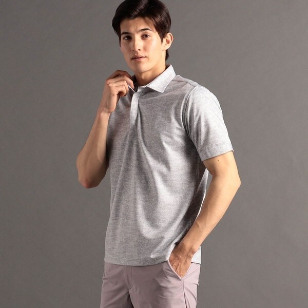 COOLMAX メランジプリント ZIPポロシャツ | ムッシュニコル(MONSIEUR