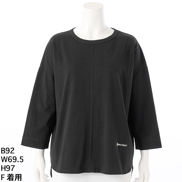 七分袖Tシャツ 【グリーンノート】【大きいサイズ】【レディース】【F