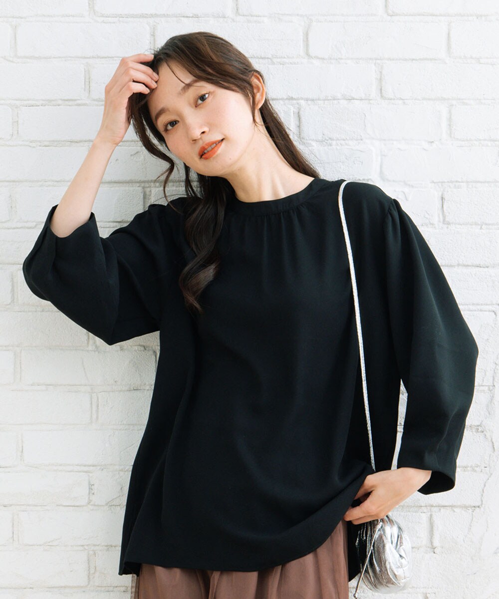 サブストリート（sab street）/【大きいサイズ】 21号(6L〜) FONTLAB タックスリーブジョーゼットブラウス 大きいサイズ】 21号(6L～) FONTLAB タックスリーブジョーゼット