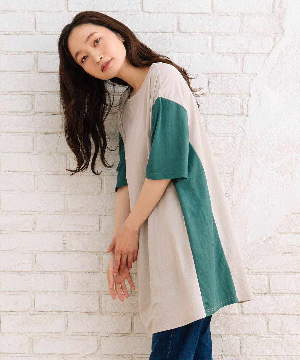 大きいサイズ】21号(6L～) 楊柳ジャカードシャツチュニック | サブ