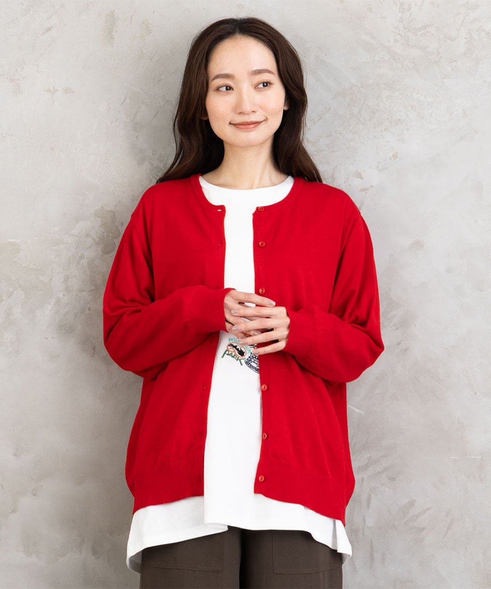 大きいサイズレディース】Vネックハイゲージロングカーディガン