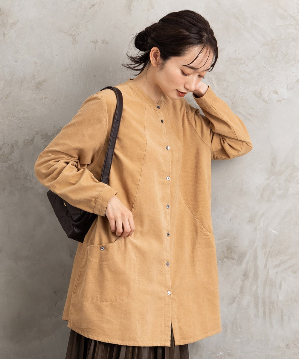 大きいサイズ】21号(6L～) 楊柳ジャカードシャツチュニック | サブ