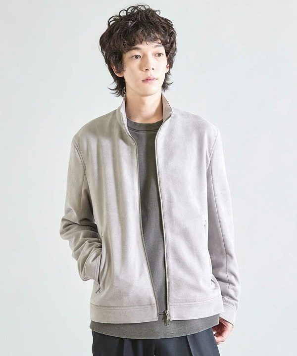 テクスチャーリネンストレッチハリントンジャケット | メンズ