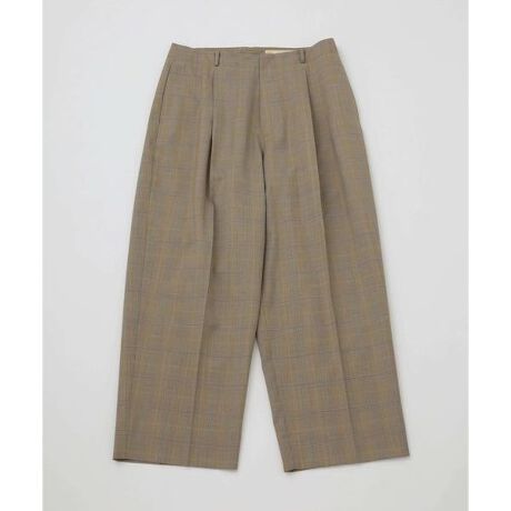 LB.01／ウールチェックワンプリーツワイドパンツ | ナノユニバース(NANO universe) | マルイウェブチャネル