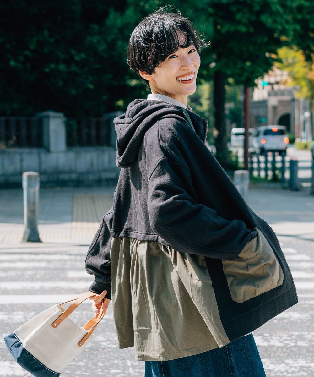 2WAY・リバーシブル】ノーカラー ひっくり ジャケット | クリフ