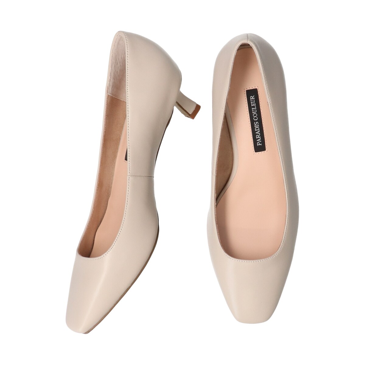 PARADIS COULEUR◇4.5cmヒール◇スクエアトウプレーンパンプス