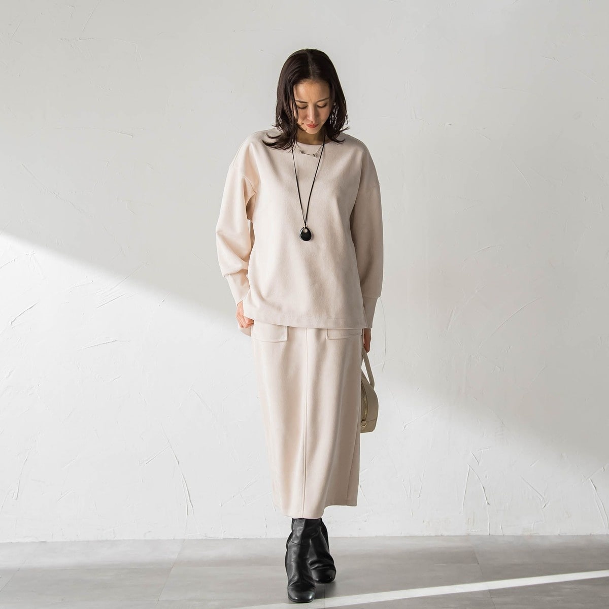 CLANE】 シアーストレッチストレートスカート≪手洗い可能