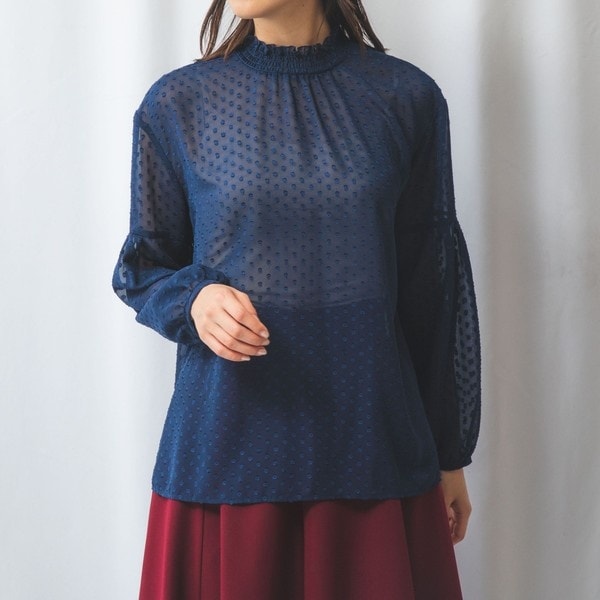 NARACAMICIE】ジャガード袖口リボン長袖プルオーバー | ナラカミーチェ