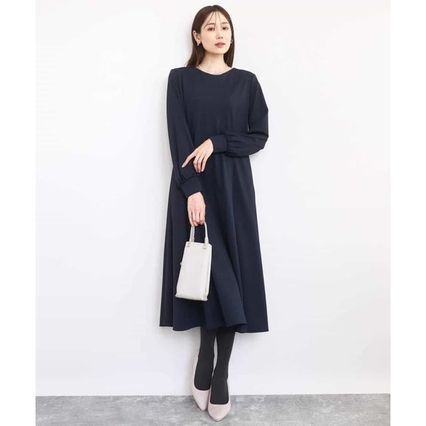 きちんと見え叶う/洗える】ツイルジャージーワンピース | MK