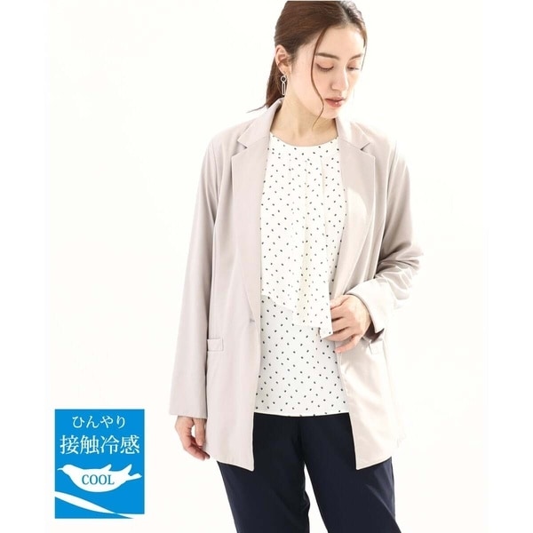 エウルキューブ（eur3）/【大きいサイズ/11号サイズあり/接冷感触】ストレッチカルゼテーラードジャケット 大きいサイズ/11号サイズあり/接冷感触】ストレッチカルゼテーラード