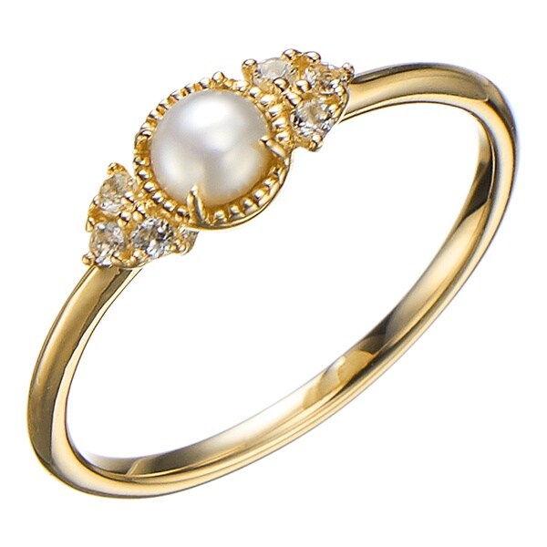 NOJESS】K10ハーフエタニティピンキーリング/0.04ct NOJESS】K10ハーフエタニティピンキーリング/0.04ct