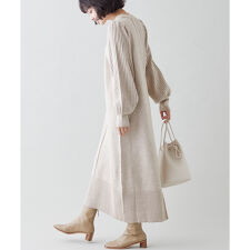 [洗える][M/LL/3L]リブニットワンピース | ラビアンジェ(LAVEANGE) | マルイウェブチャネル