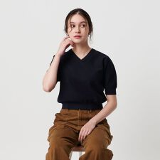 レーヨンブレンド カノコ 5分袖Vネックニット ウォッシャブル | ビューティー＆ユース ユナイテッドアローズ(BEAUTY&YOUTH ...