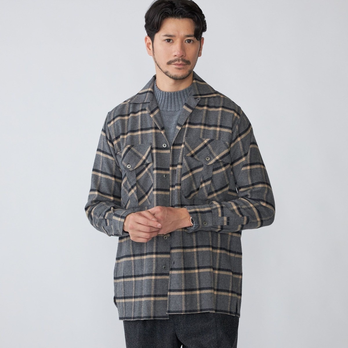 Errico Formicola:メダリオンプリント コーデュロイ バンドカラー プル