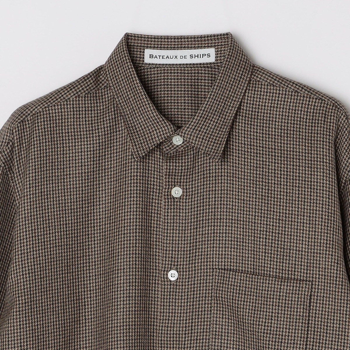 BATEAUX DE SHIPS: ウール サキソニー レギュラーカラー シャツ