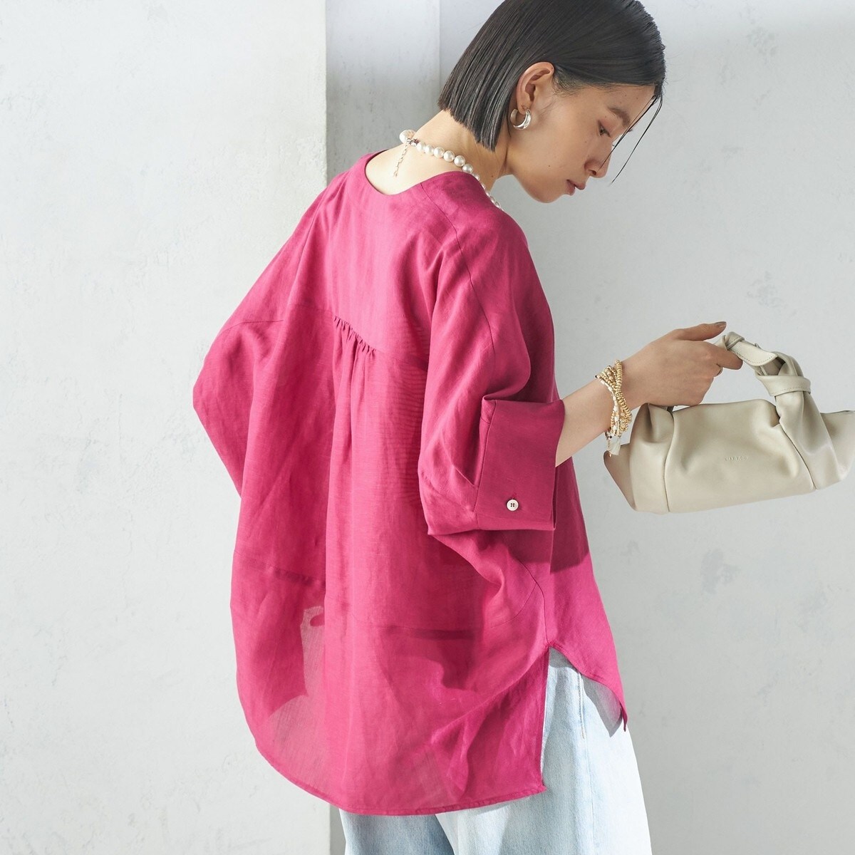 シップス（SHIPS）/【一部WEB限定】〈手洗い可能〉IMPERIAL LINEN スキッパー ブラウス 一部WEB限定】〈手洗い可能〉IMPERIAL LINEN スキッパー ブラウス