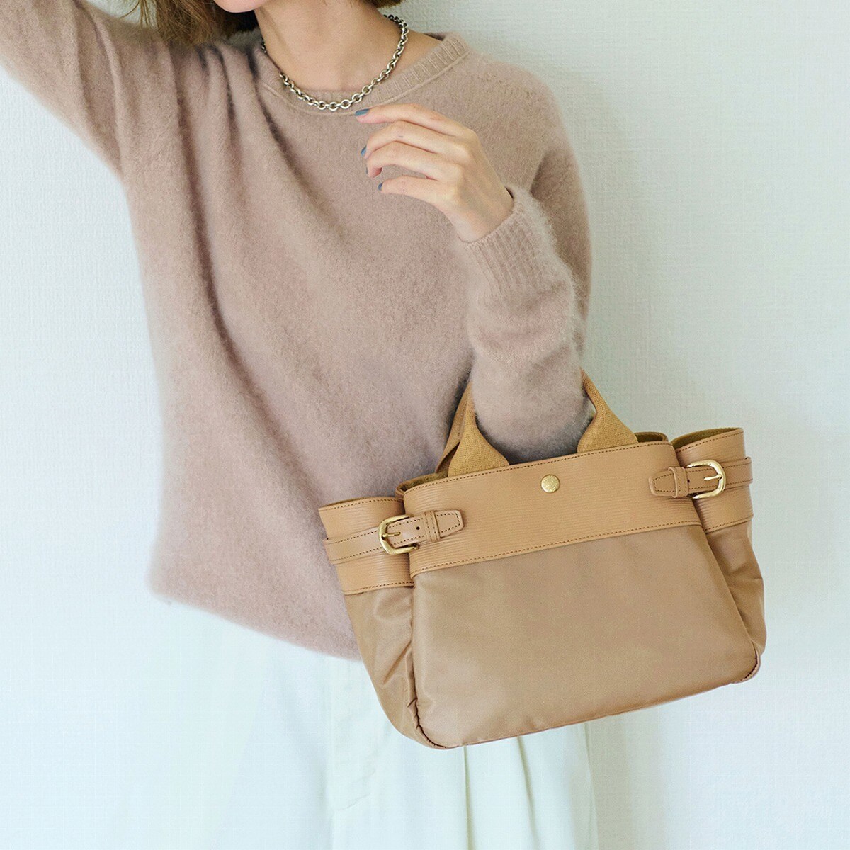 トプカピ（TOPKAPI）/【Breath TOPKAPI】 リプル ナイロン コンビ ベルト デザイン ミニ トートバッグ Breath TOPKAPI】 リプル ナイロン コンビ ベルト デザイン ミニ