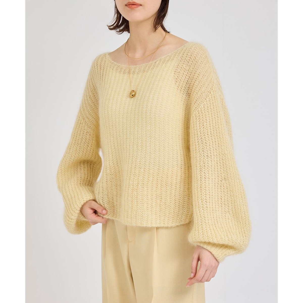 モヘアシルク片畔ボートネックプルオーバー | ロペ(ROPE') | マルイ