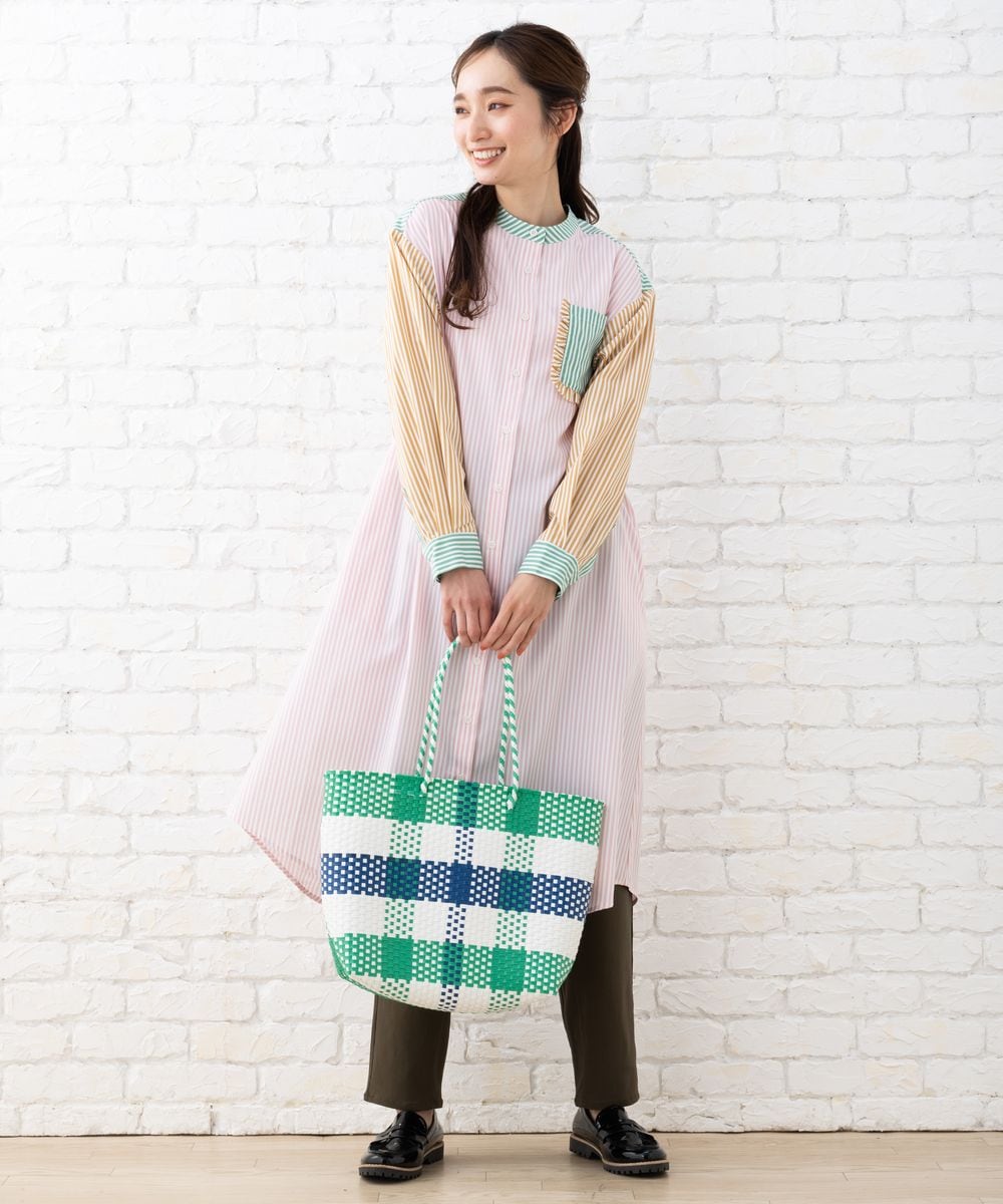 大きいサイズ】 21号(6L～) コットン起毛サークル刺繍ワンピース