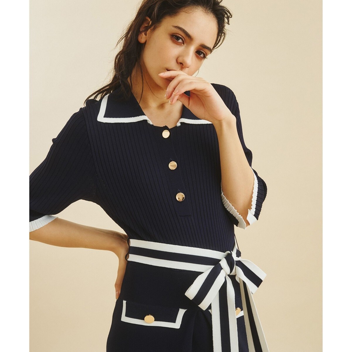 ニットバイカラーワンピース | グレースコンチネンタル(GRACE