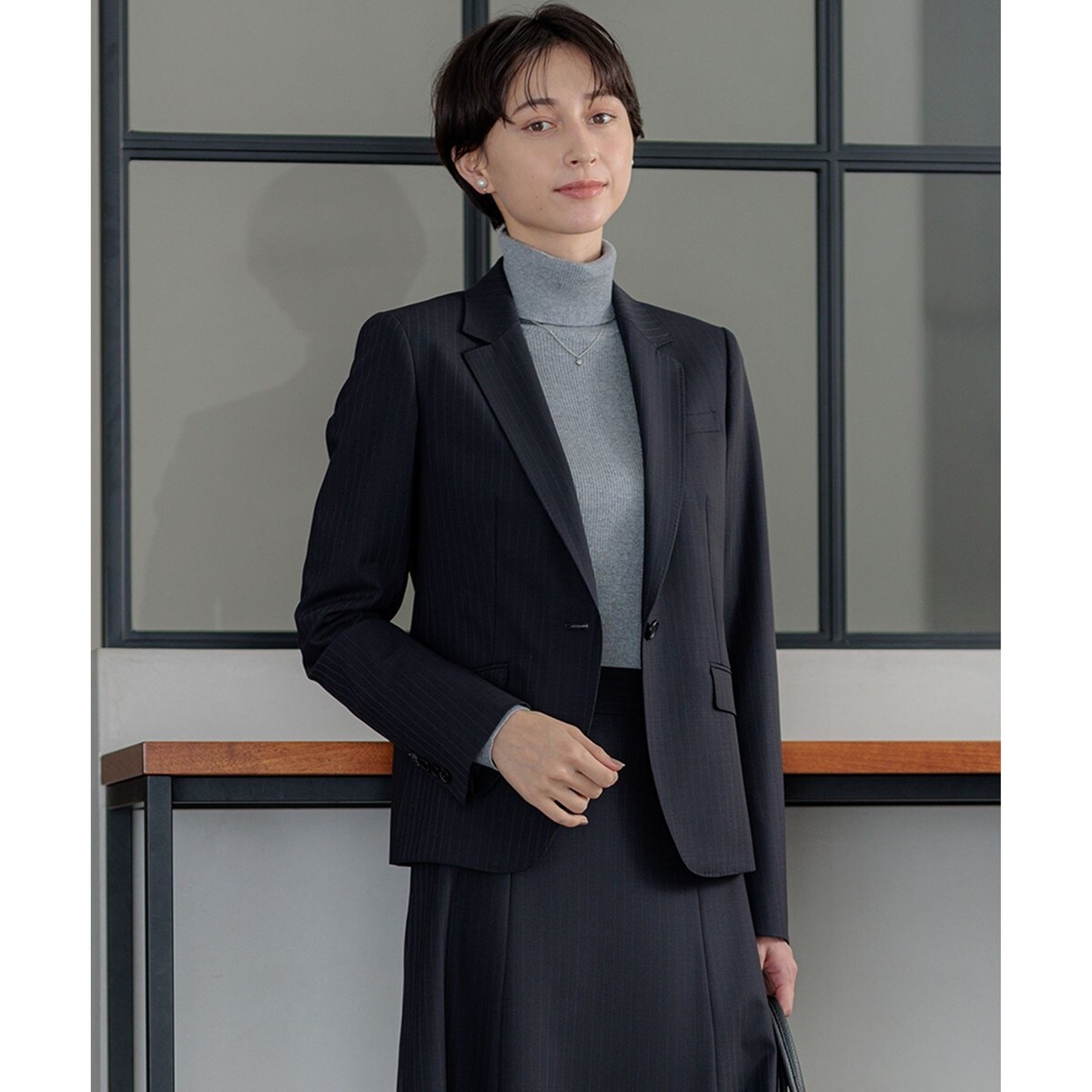 セットアップ対応】ラフィーネウール 一つ釦 ジャケット | 23区 セットアップ対応】ラフィーネウール 一つ釦 ジャケット | 23区