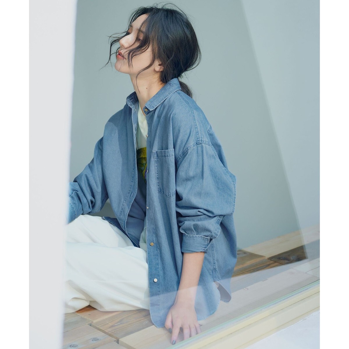 洗える】ライトダンガリー 2WAY シャツ | 23区(23KU) | マルイ 洗える】ライトダンガリー 2WAY シャツ | 23区(23KU) | マルイ