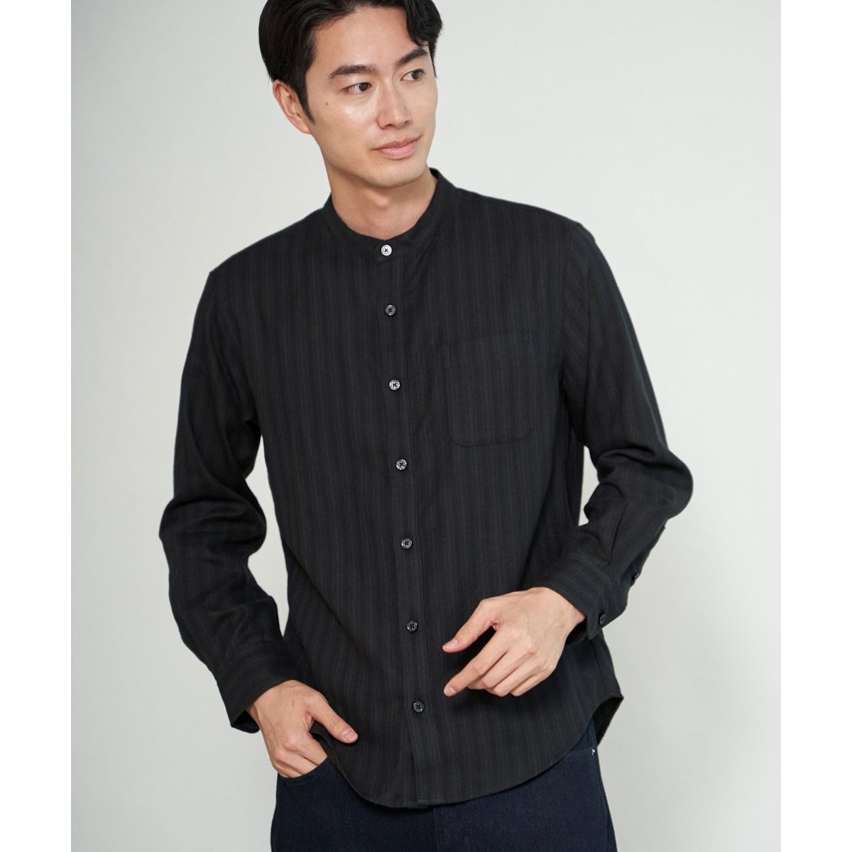 3D ナイロン ストレッチ】スタンドカラー シャツブルゾン