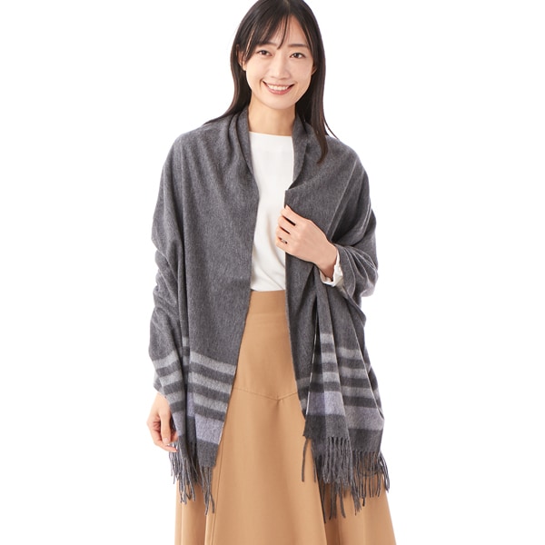 カシュネ（cache nez）/カシュネ cache nez / カシミヤボーダーストール カシュネ cache nez / カシミヤボーダーストール | カシュネ(cache nez