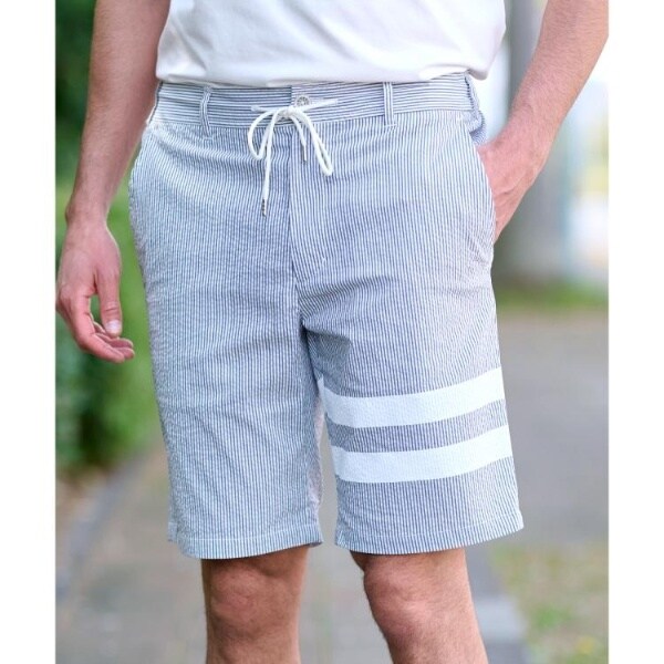 セットアップ可吸湿速乾】COOLMAX シアサッカー 2ラインショートパンツ