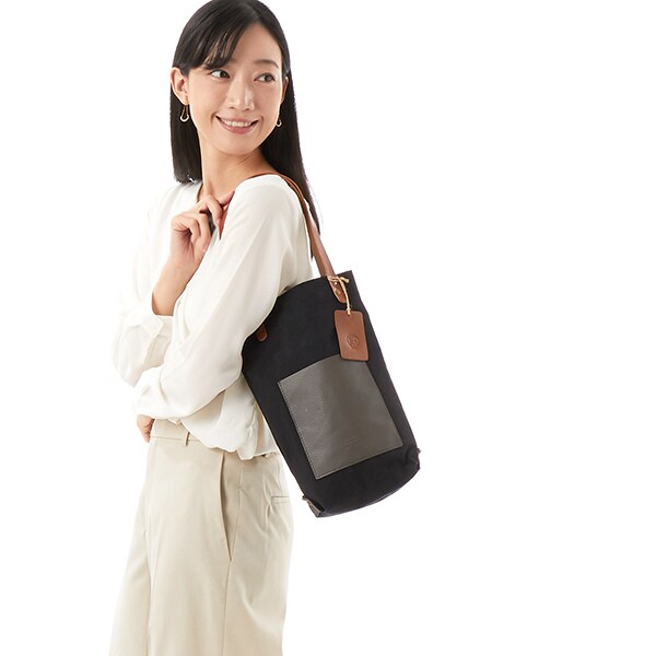 NYLON LEATHER POCKET TOTE | タイドウェイ(TIDEWAY) | マルイウェブ