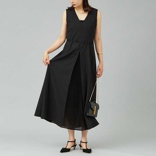 ジョーゼットプリーツコンビワンピース | ルージュ・ヴィフ ラクレ