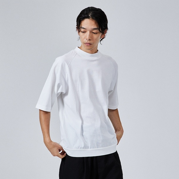 モックネック】度詰め天竺 ラグランスリーブTシャツ | アバハウス