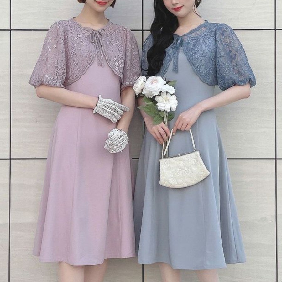 アンアナザーアンジェラス（an another angelus）/【オケージョン】パール 刺繍 チョーカー ワンピース 結婚式 二次会 謝恩会 パーティ… オケージョン】パール 刺繍 チョーカー ワンピース 結婚式 二次会 謝恩