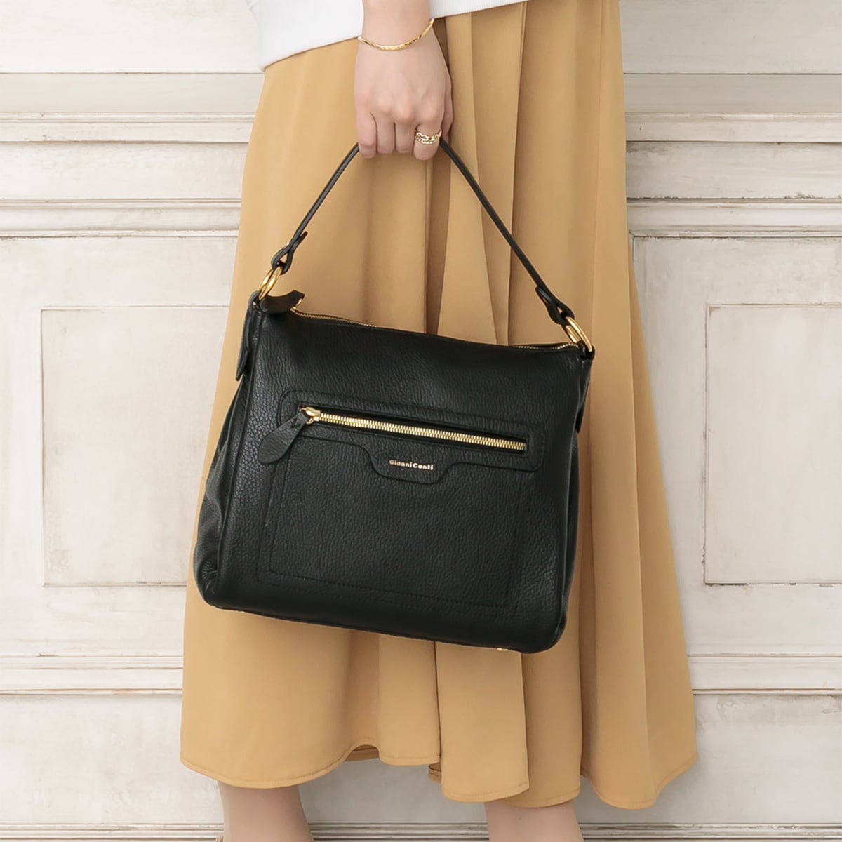 Gianni Conti】【本革】イタリア製 カーフレザー 2WAY ショルダー