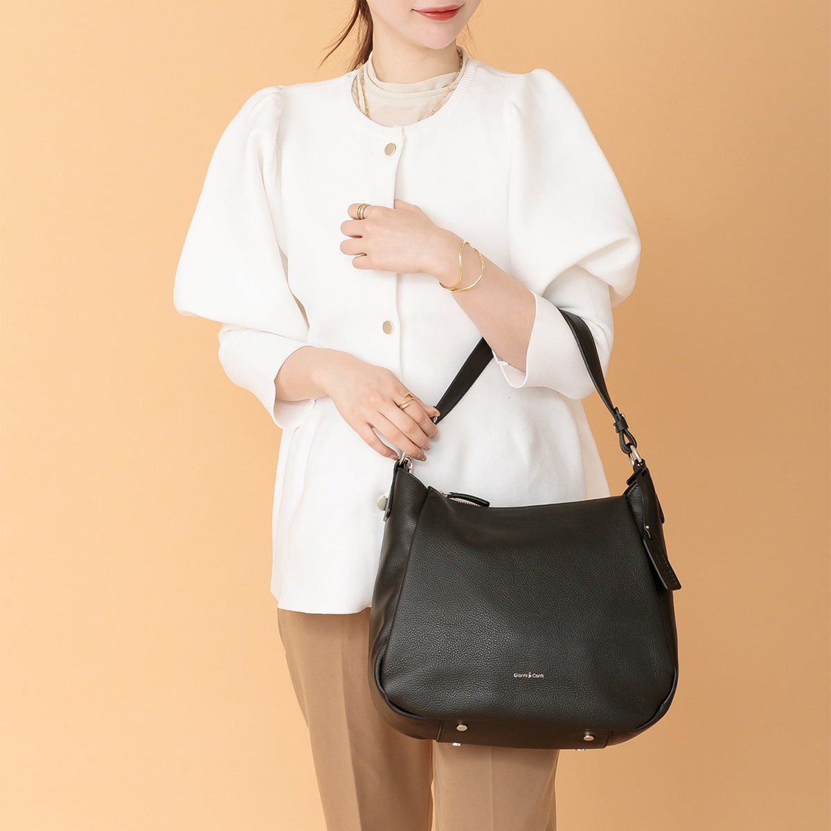 Gianni Conti】イタリア製 カーフレザー 2WAY ショルダーバッグ