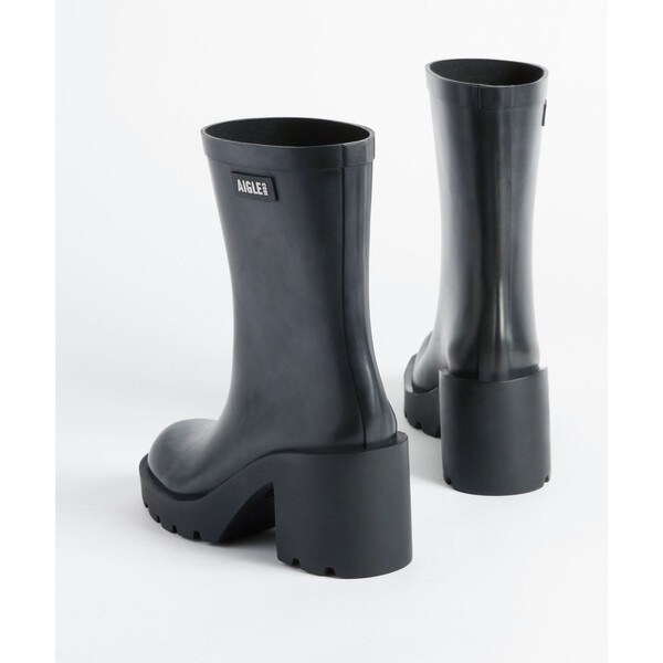 厚底 ボリュームソール 完全防水 モンソー ハイヒールラバーブーツ