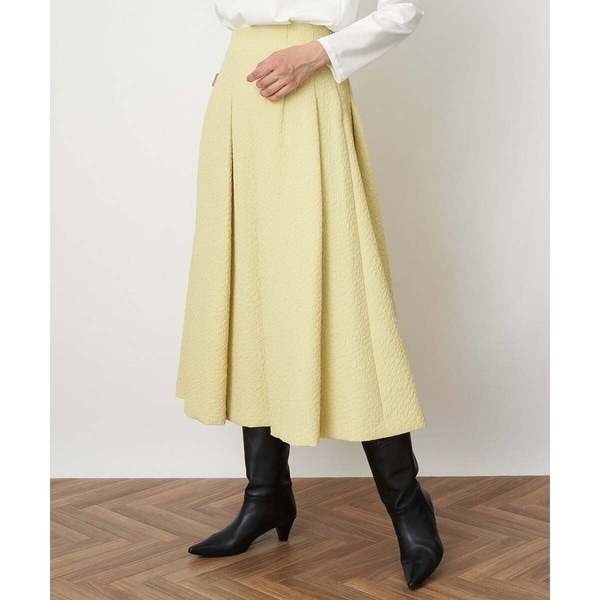 接触冷感/吸汗速乾]サッカータックフレアースカート／ジョルジュ