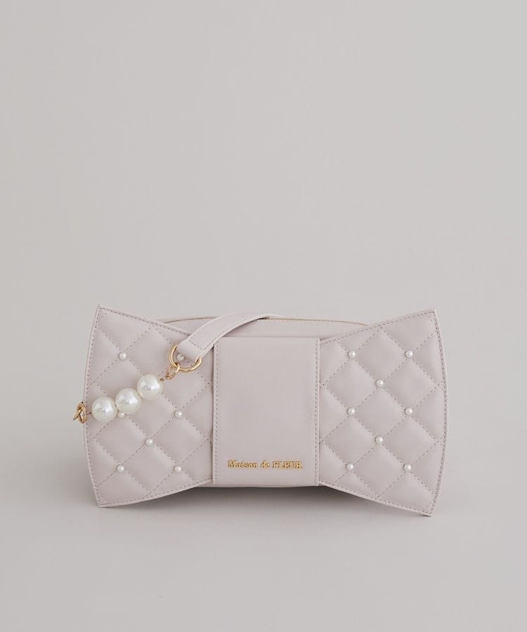 フェイクファーパールリボンラウンドバッグ | メゾン ド フルール