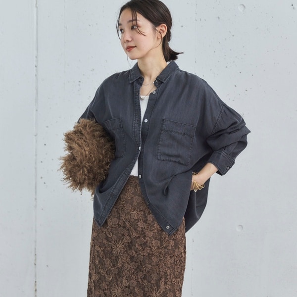 ドゥ アルシーヴ（Doux archives）/ソフトデニム２ＷＡＹシャツ ソフトデニム2WAYシャツ | ドゥ アルシーヴ(Doux archives