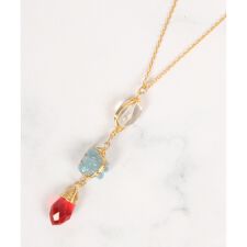 K14GF レッドクリスタル3粒ネックレス | マルイウェブチャネル