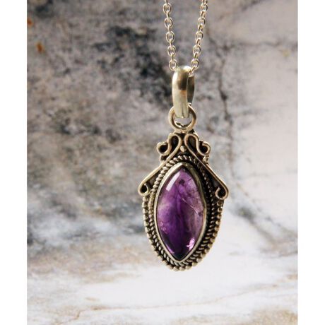 【フランス1点ものペンダント】アメジストリーフ型装飾ネックレス | マルイウェブチャネル