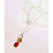 【母の日におすすめ♪】クリスタル×カーネリアンローズネックレス（ゴールドフィルド） | 23100196 | ファッション通販 マルイウェブチャネル