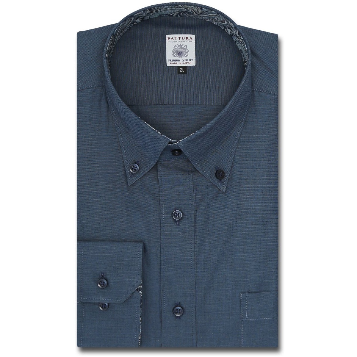大きいサイズ 綿100％ 日本製】ファットゥーラ ボタンダウン ビジネス