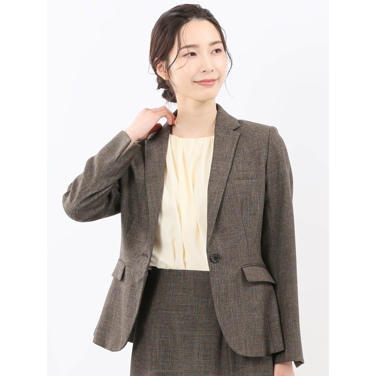 ストレッチ イージーケア】m.f.エディトリアル ダブルジャケット こげ